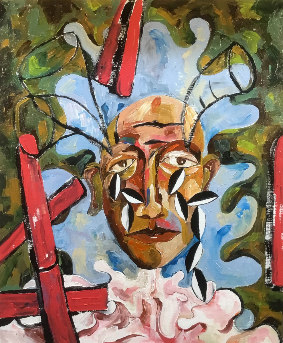 Artist in Studio, oil on linen panel, 24” x 20” – E. Charles Rolwing III